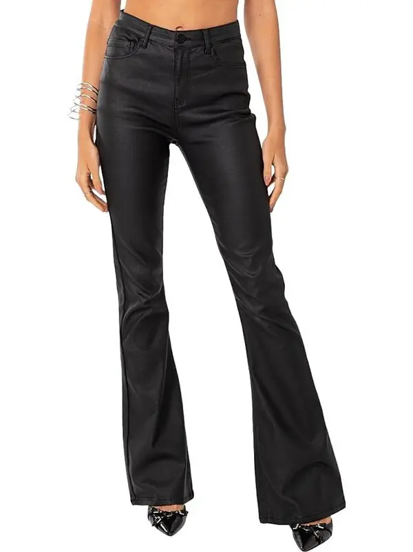 EDIKTED Luna Flare Leg Jeans - Black