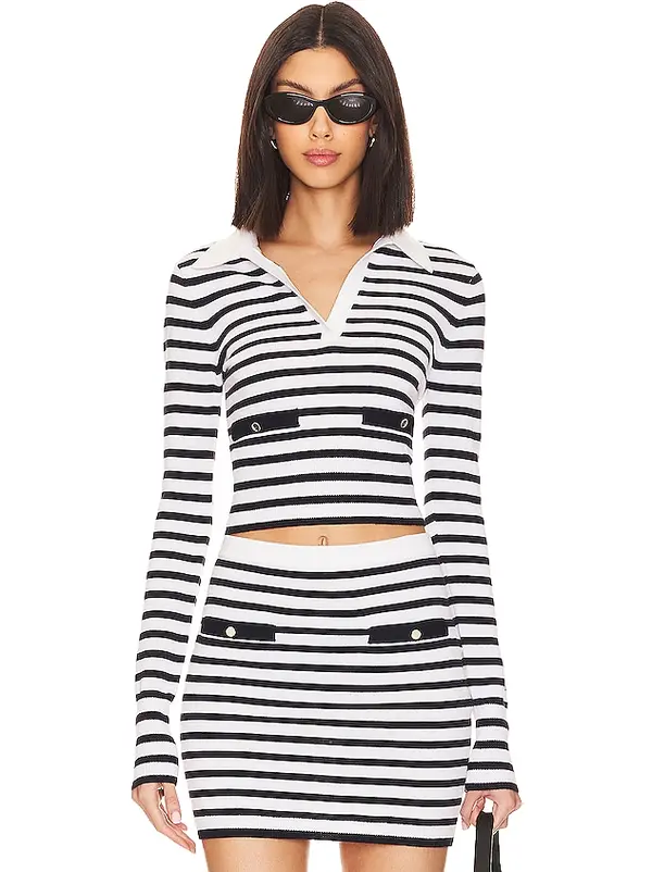 LOVERS AND FRIENDS Selene Striped Sweater - Black & White