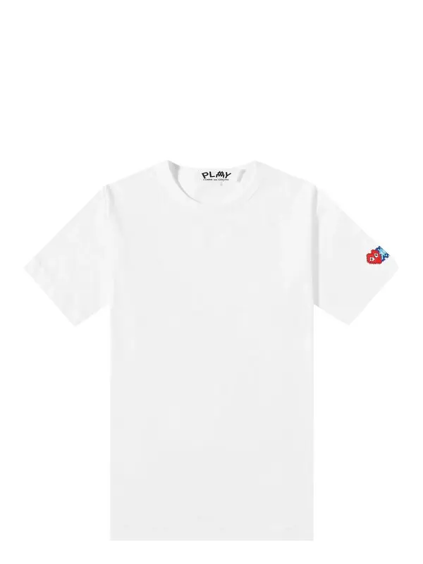 Play Comme Des Garcon X Invader Logo Patch T-shirt - White