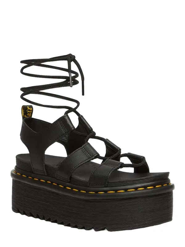 Dr. Martens Nartilla Athena Leather Platform Sandals - Black