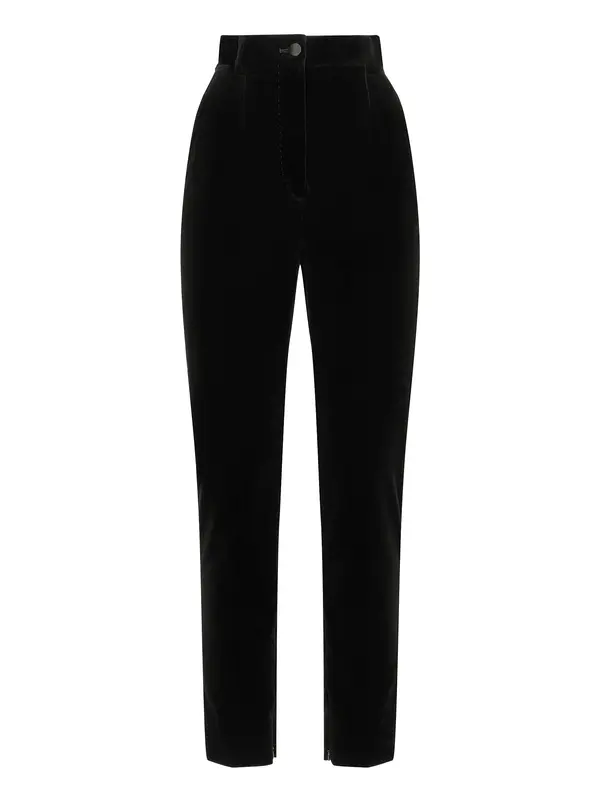 Dolce & Gabbana Velvet Cigarette Pants - Black