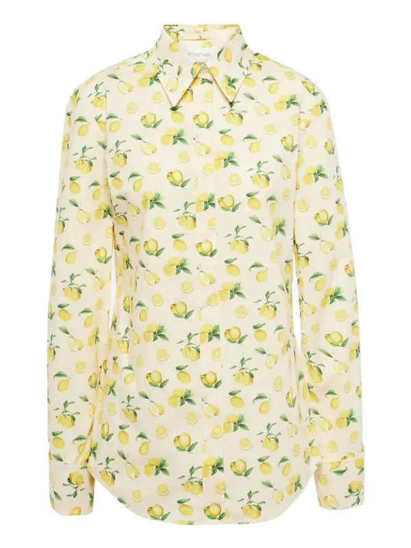 Sportmax Riva Printed Cotton Shirt - Yellow