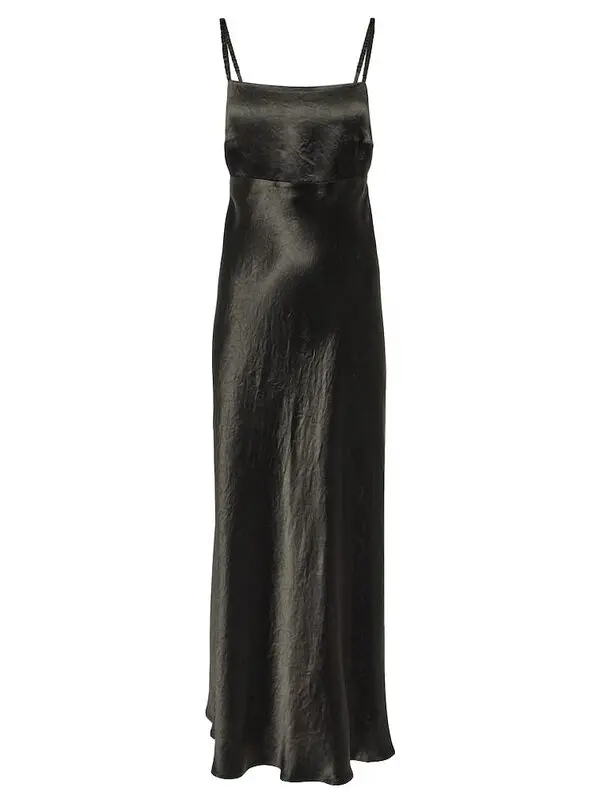 Max Mara Baden Satin Maxi Dress - Black