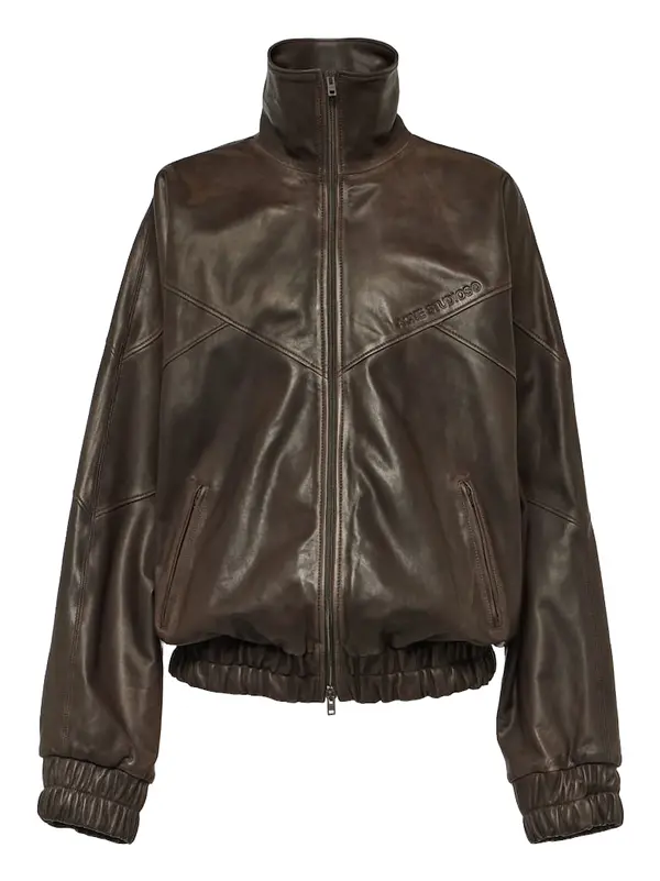 Acne Studios Letty Leather Bomber Jacket - Brown