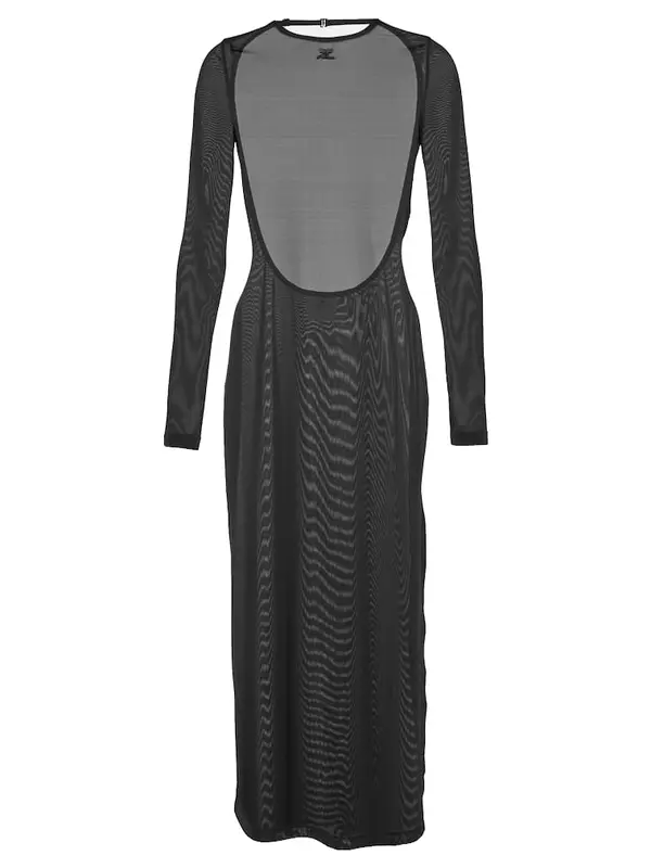 COURREGES Courrèges Open-back Jersey Midi Dress - Black