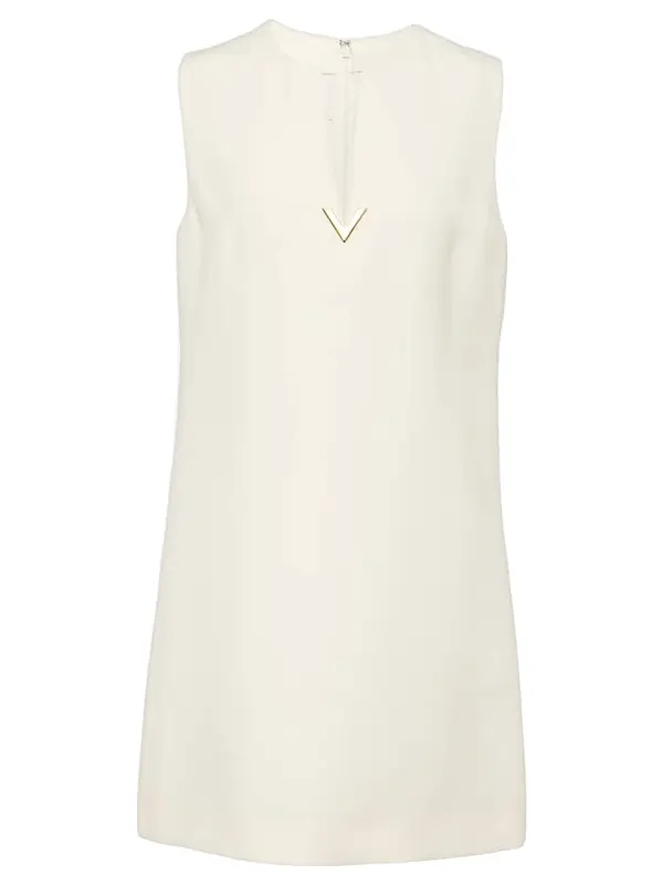 Valentino Garavani Crêpe Couture Vgold Mini Dress - White
