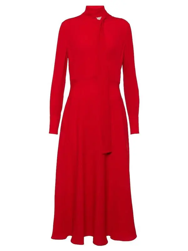 Valentino Garavani Tie-neck Midi Dress - Red