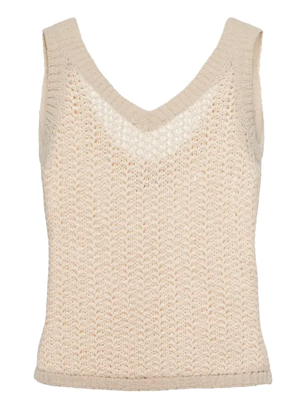 Max Mara Arrigo Knit Cotton-blend Tank Top - Beige