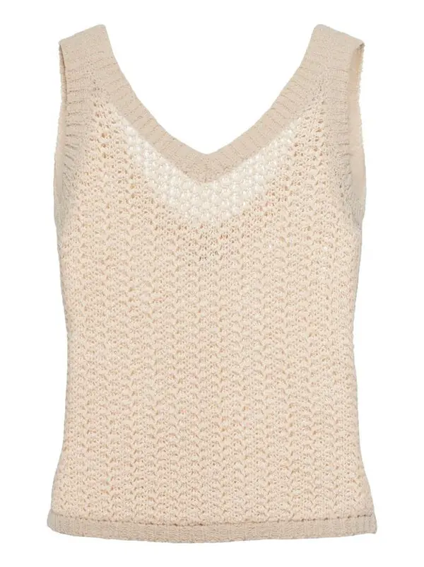 Max Mara Arrigo Knit Cotton-blend Tank Top - Beige