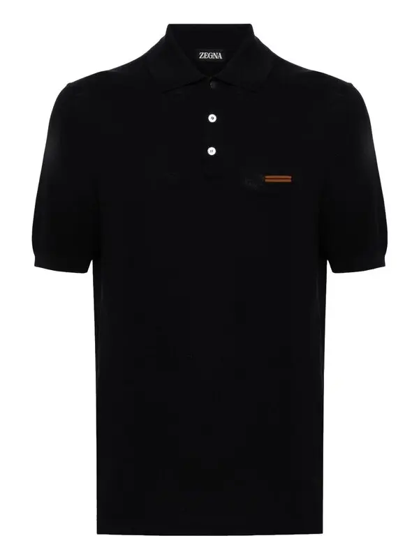 Zegna Cotton Piqué Polo Shirt - Blue