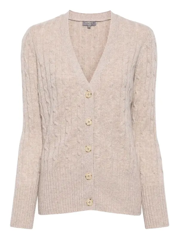 N.peal Clara Organic-cashmere Cardigan - Brown