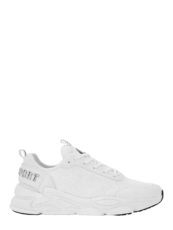 PLEIN SPORT Logo-lettering Mesh Sneakers - White