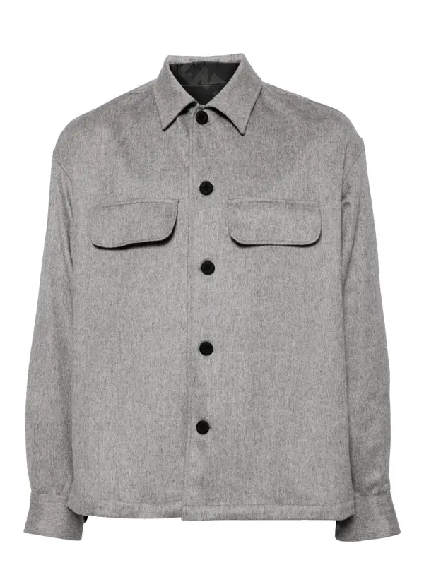 Kiton Felted Cashmere-blend Shirt - Grey