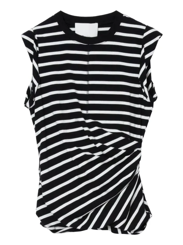 3.1 Phillip Lim Striped Cotton Tank Top - Black
