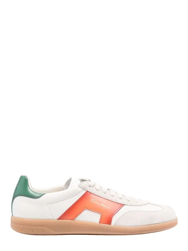 Santoni Colourblock Panelled Sneakers - White