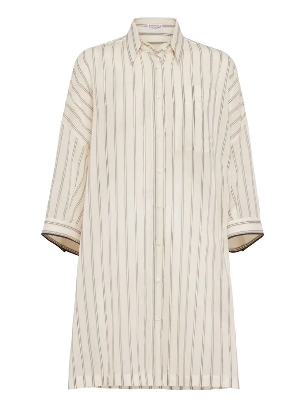Brunello Cucinelli Monili Chain-detail Shirt - Neutrals