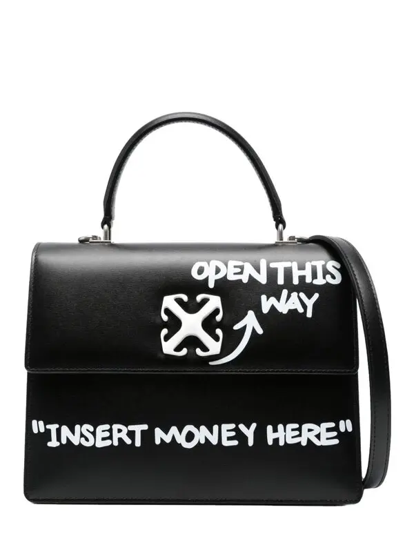 Off-White Jitney 1.4 Leather Tote Bag - Black