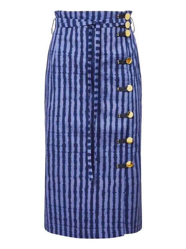 Altuzarra Striped Midi Skirt - Blue