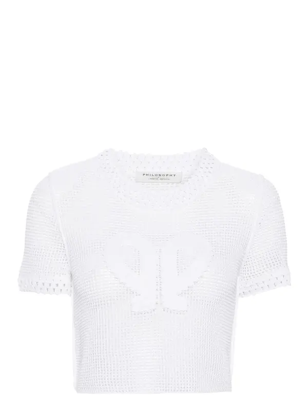 Philosophy Di Lorenzo Serafini Macramé Crop Top - White