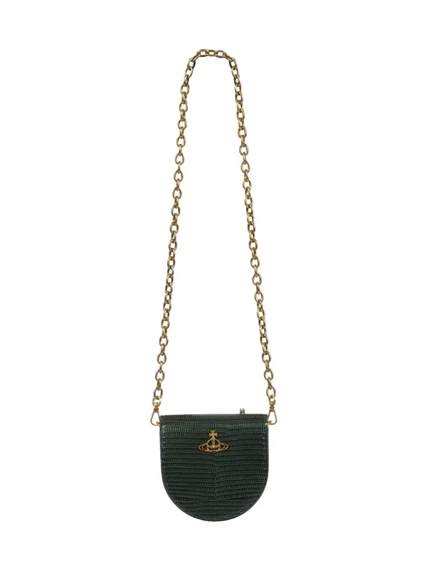VIVIENNE WESTWOOD Lizard Saddle Crossbody Bag - Green