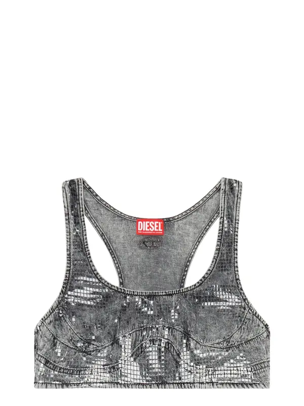 Diesel Denim Crop Top - Grey