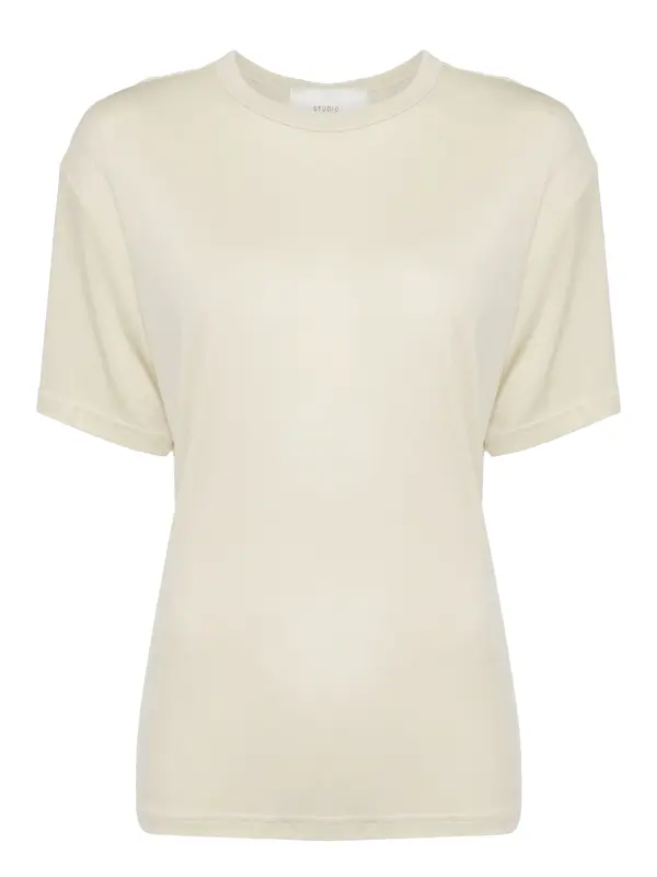 Studio Nicholson Crew-neck Lyocell T-shirt - Neutrals