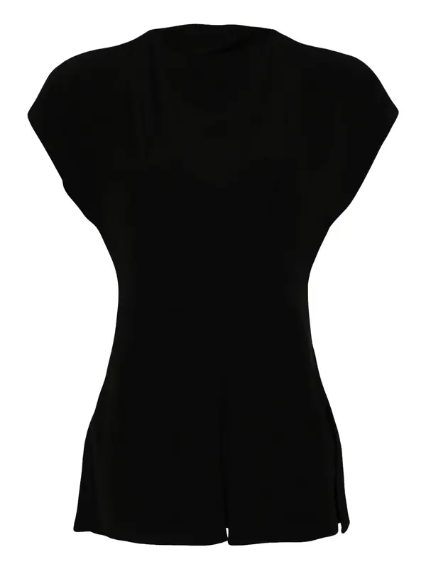 Studio Nicholson Cap-sleeved Peplum Top - Black