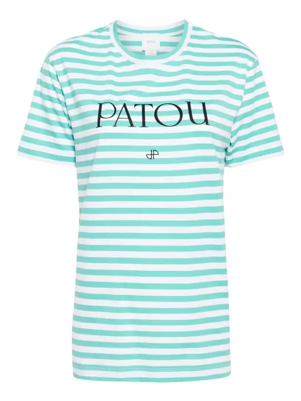 Patou Striped Logo-print T-shirt - Blue