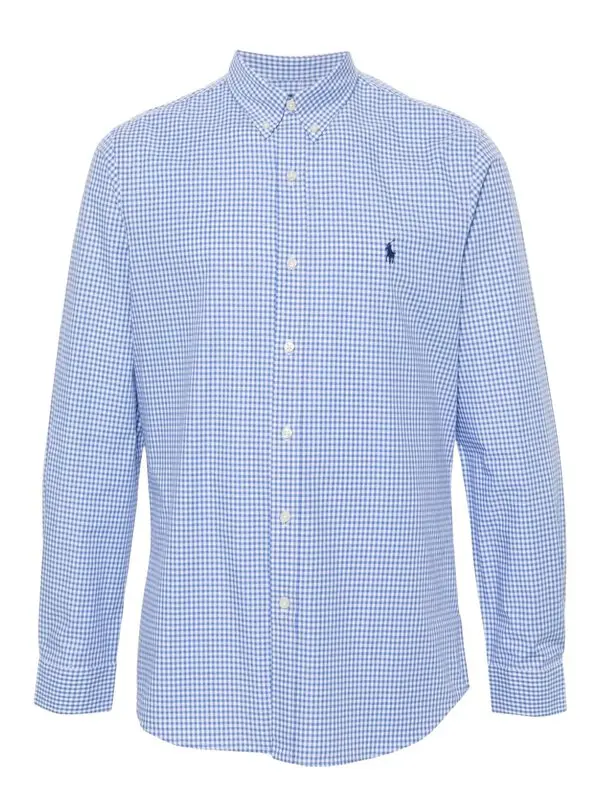Polo Ralph Lauren Gingham-check Long-sleeve Shirt - Blue