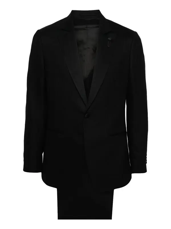 LARDINI Single-breasted Crepe Suit - Black