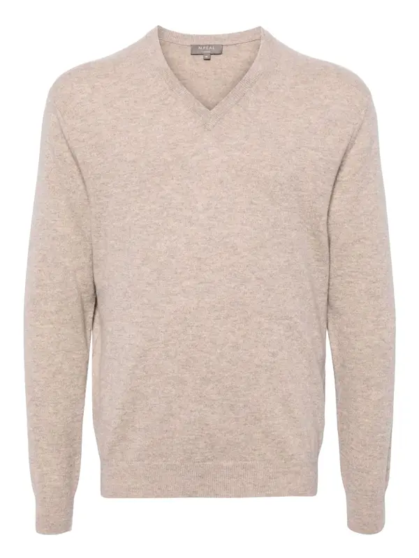 N.peal Burlington V-neck Jumper - Neutrals