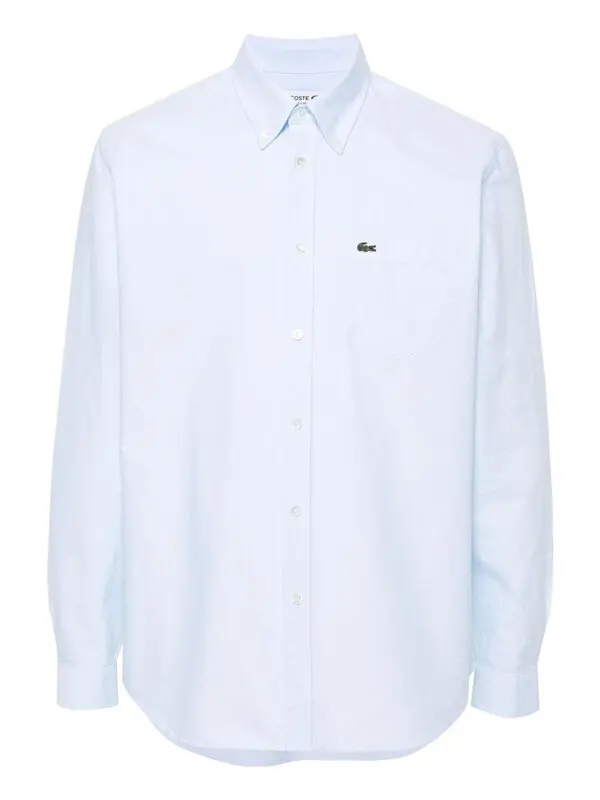 Lacoste Logo-patch Cotton Shirt - Blue