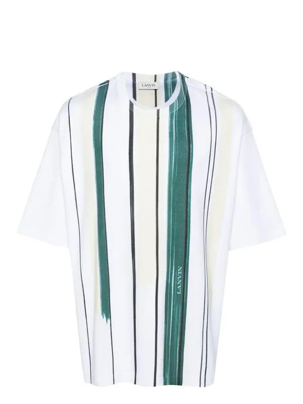 LANVIN Striped Cotton T-shirt - White