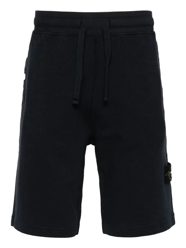Stone Island Compass Cotton Bermuda Shorts - Blue