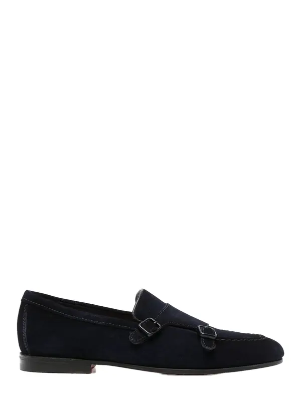 Santoni Suede Monk Shoes - Blue