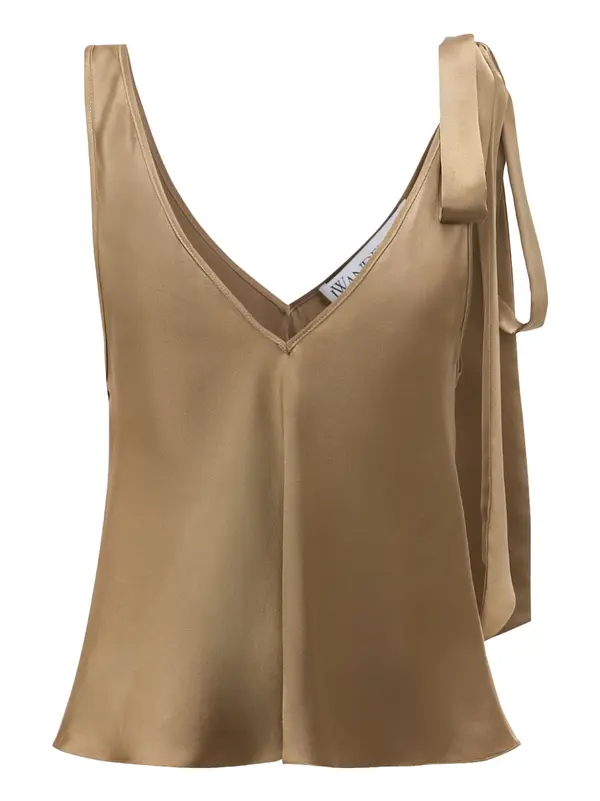 JW Anderson Sleeveless Silk Top - Brown