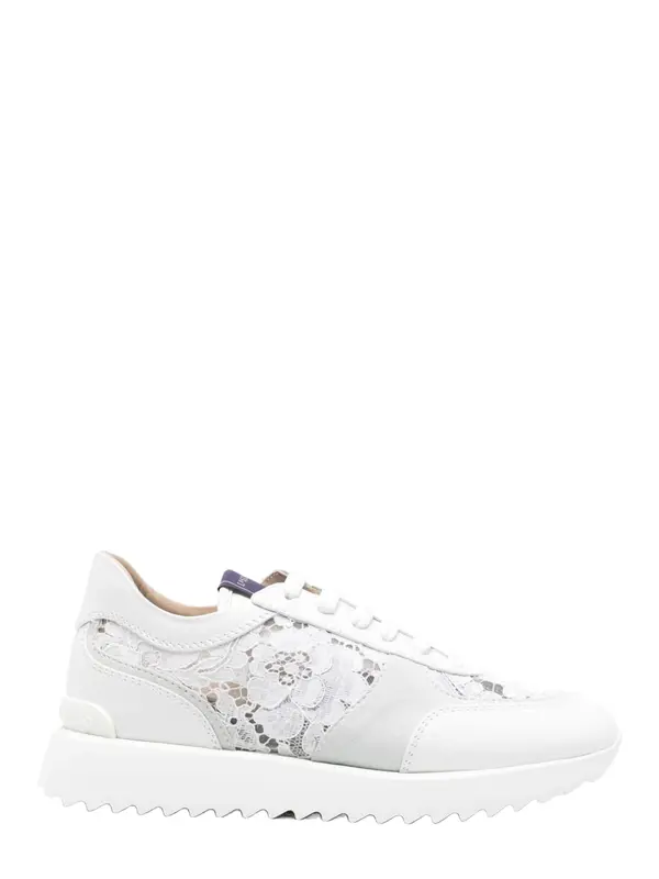 LE SILLA Chantilly-lace Leather Sneakers - White