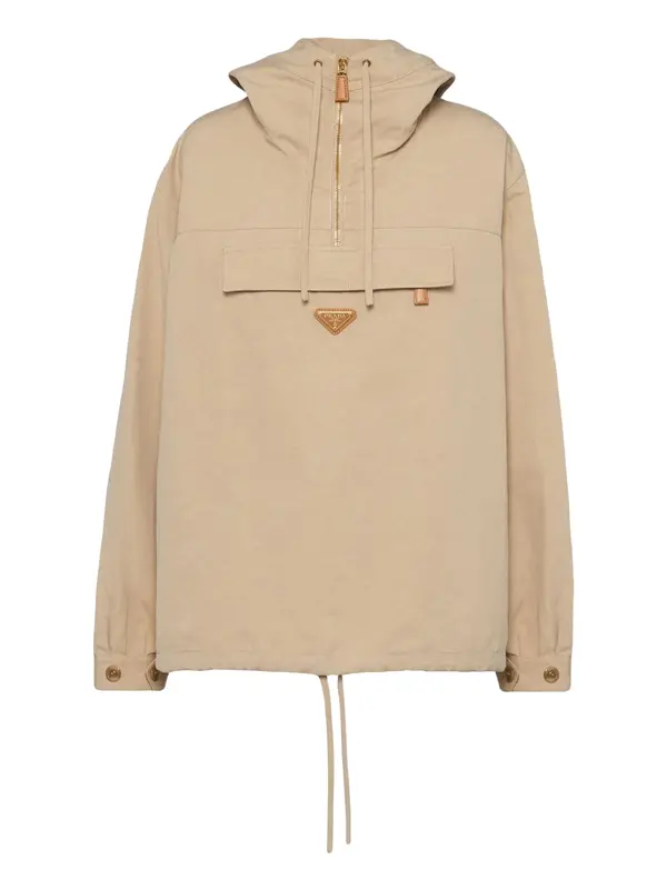 Prada Triangle-logo Windbreaker - Neutrals