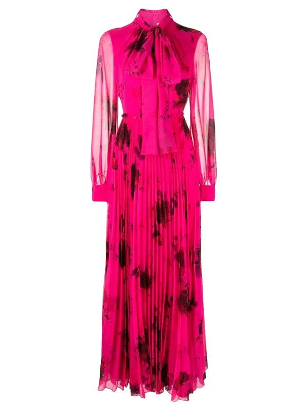 Erdem Floral-print Chiffon Gown - Pink