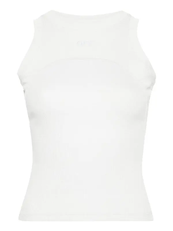 Off-White Logo-embroidered Top - Grey