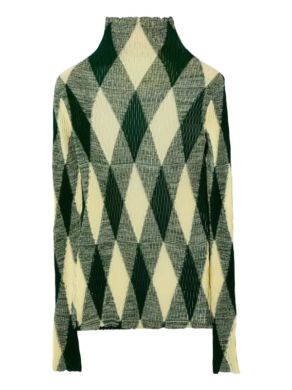Burberry Argyle-knit High-neck Jumper - Neutrals