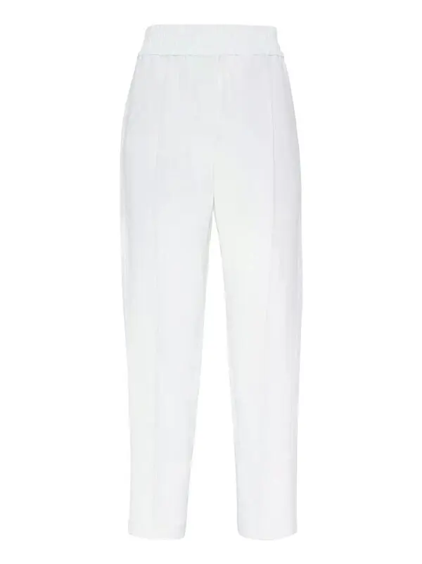 Brunello Cucinelli Cropped Tapered Trousers - White