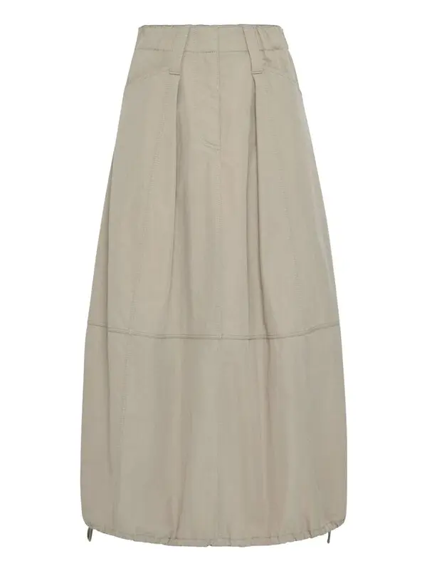 Brunello Cucinelli Drawstring Midi Skirt - Neutrals
