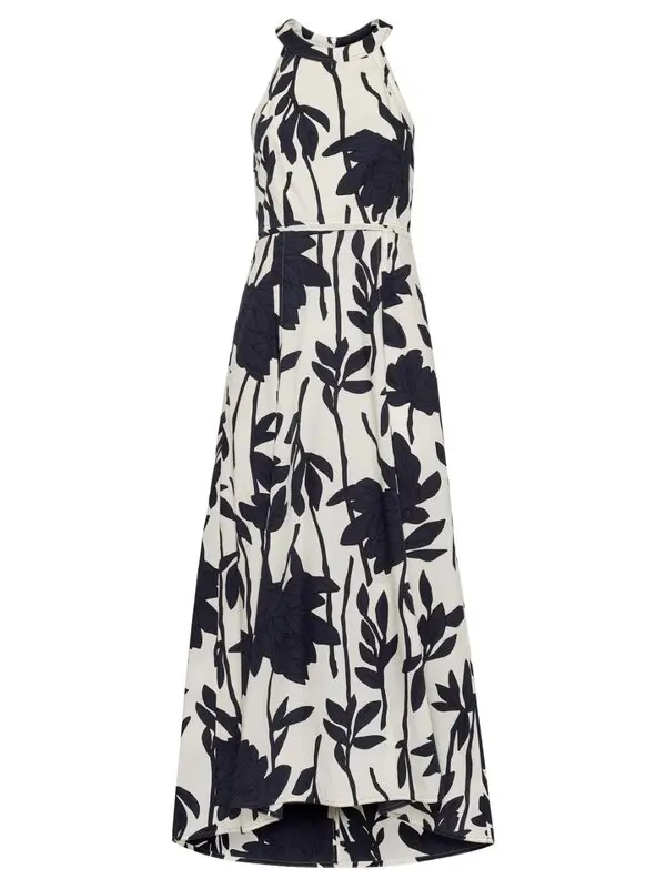 Brunello Cucinelli Floral Print Sleeveless Maxi Dress - Blue