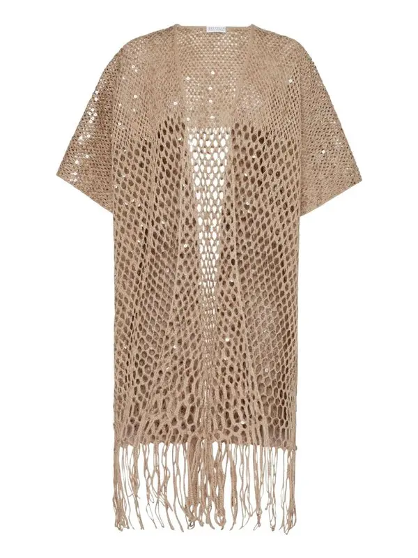 Brunello Cucinelli Macramé Cardigen-coat - Neutrals
