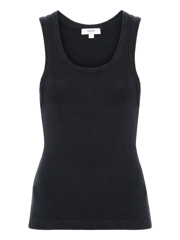 AGOLDE Poppy Ribbed-knit Tank Top - Black