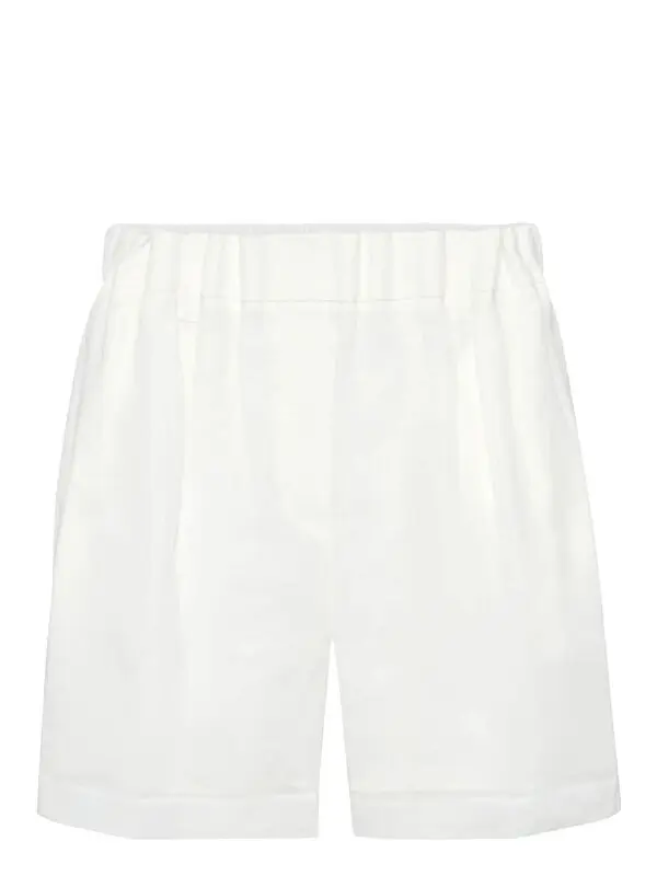 Brunello Cucinelli Elasticated Waist Cotton Shorts - White