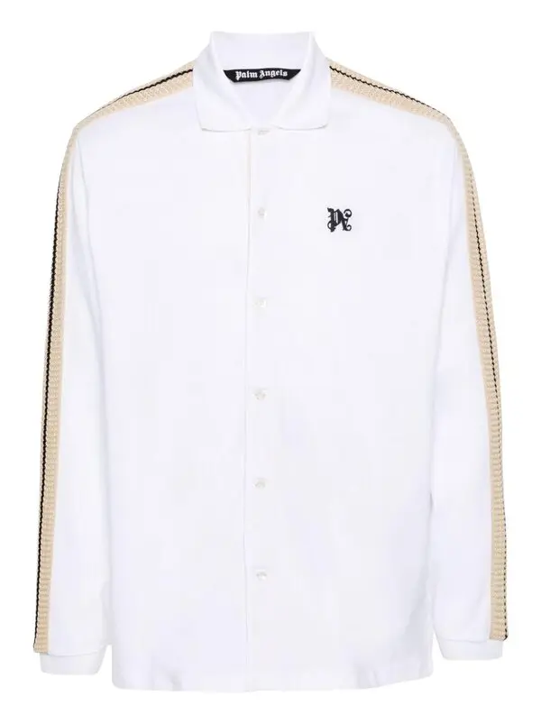Palm Angels Crochet-trim Polo Shirt - White