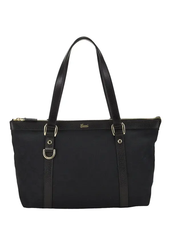 Gucci Gg Canvas Abbey Zip Tote - Black