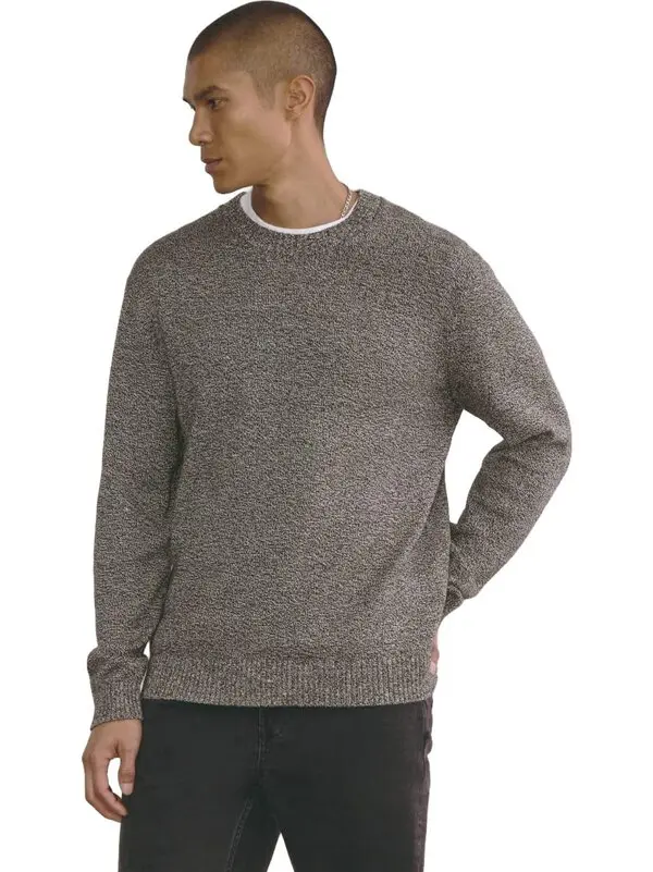 Everlane Classic Crewneck Sweater - Canvas / Black Twist